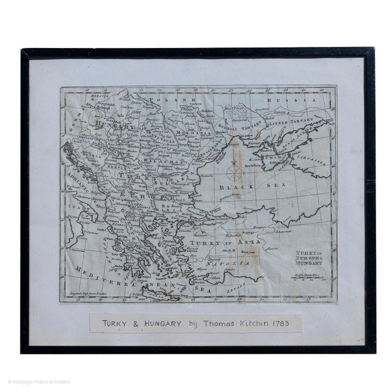 Map Turkey in Europe and Hungary Thomas Kitchin, 1783 For Sale at 1stDibs