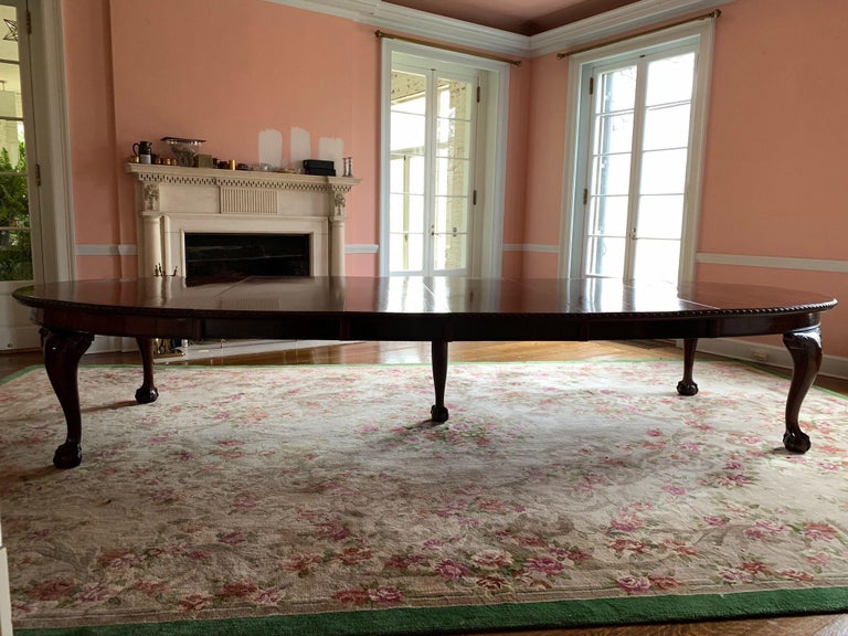 Maple and Co. English Chippendale Style Extendable Dining Table at 1stDibs