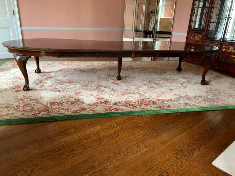 Maple and Co. English Chippendale Style Extendable Dining Table at 1stDibs