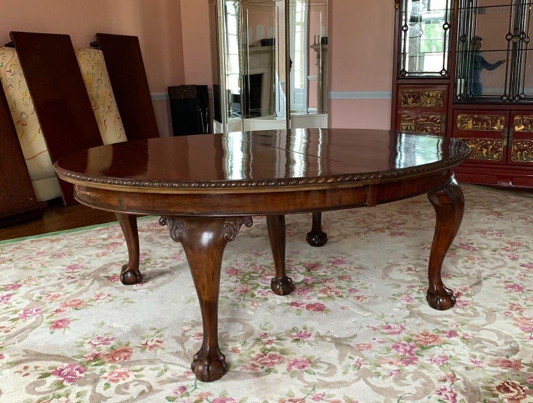 Maple and Co. English Chippendale Style Extendable Dining Table at 1stDibs