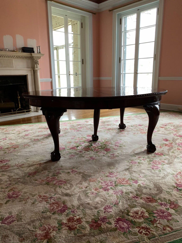 Maple and Co. English Chippendale Style Extendable Dining Table at 1stDibs