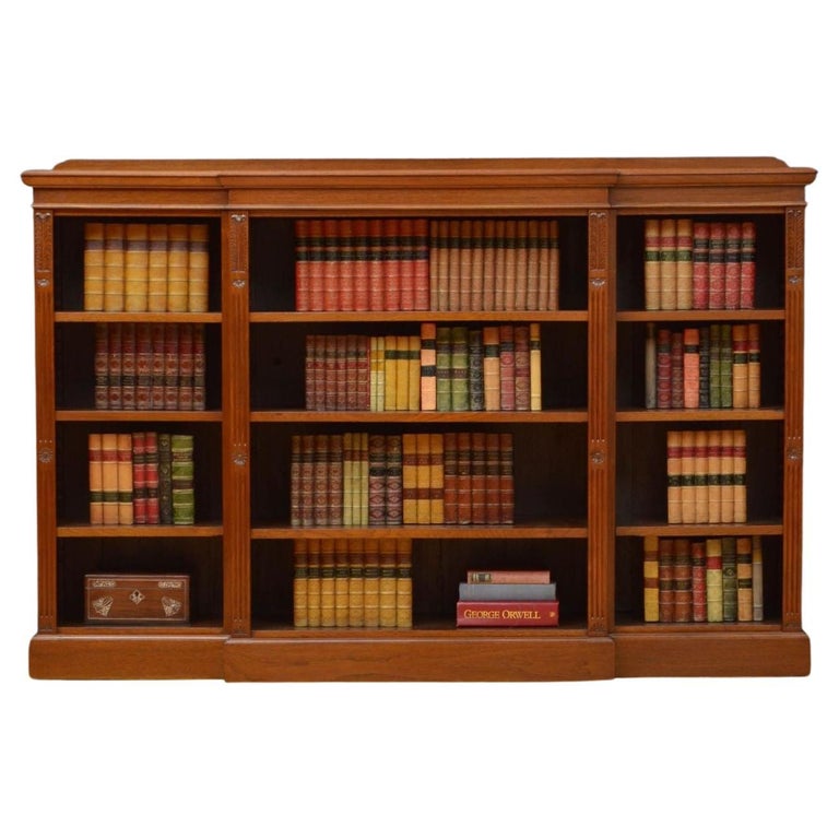 Maple and Co Walnut Open Bookcase For Sale at 1stDibs