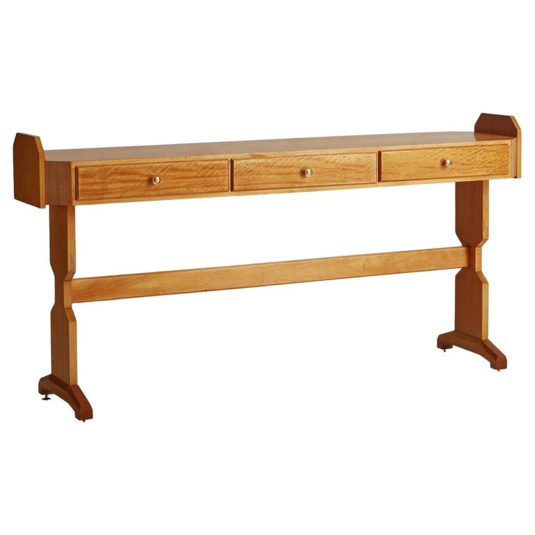 Maple Console Table with Drawers in the Style of Vittorio Dassi, Italy ...