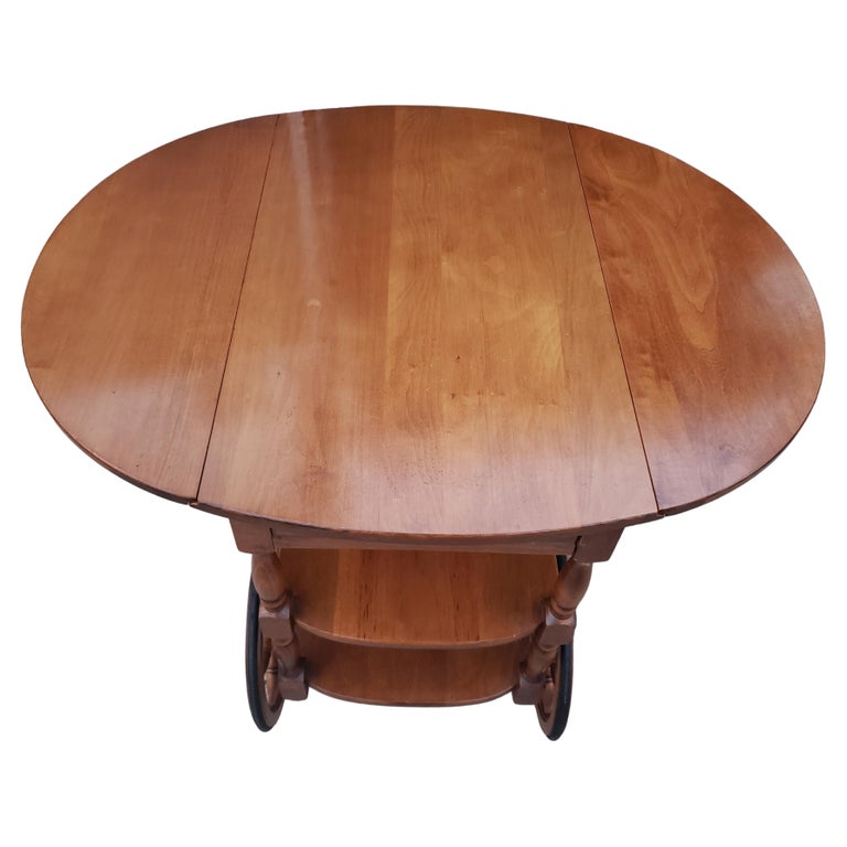 Maple Drop Leaf Bar Cart Tea Cart, Circa 1960s at 1stDibs