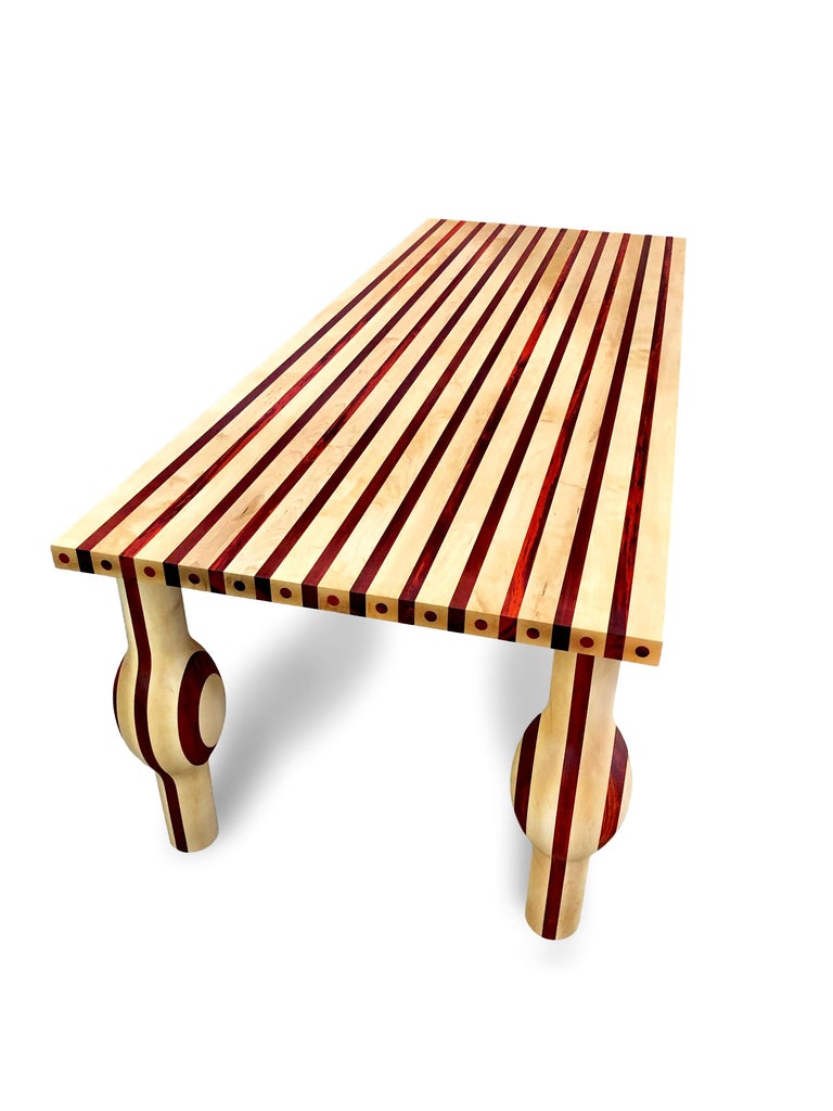 Maple and Padauk Solid Wood Dining Table For Sale at 1stDibs | padauk ...