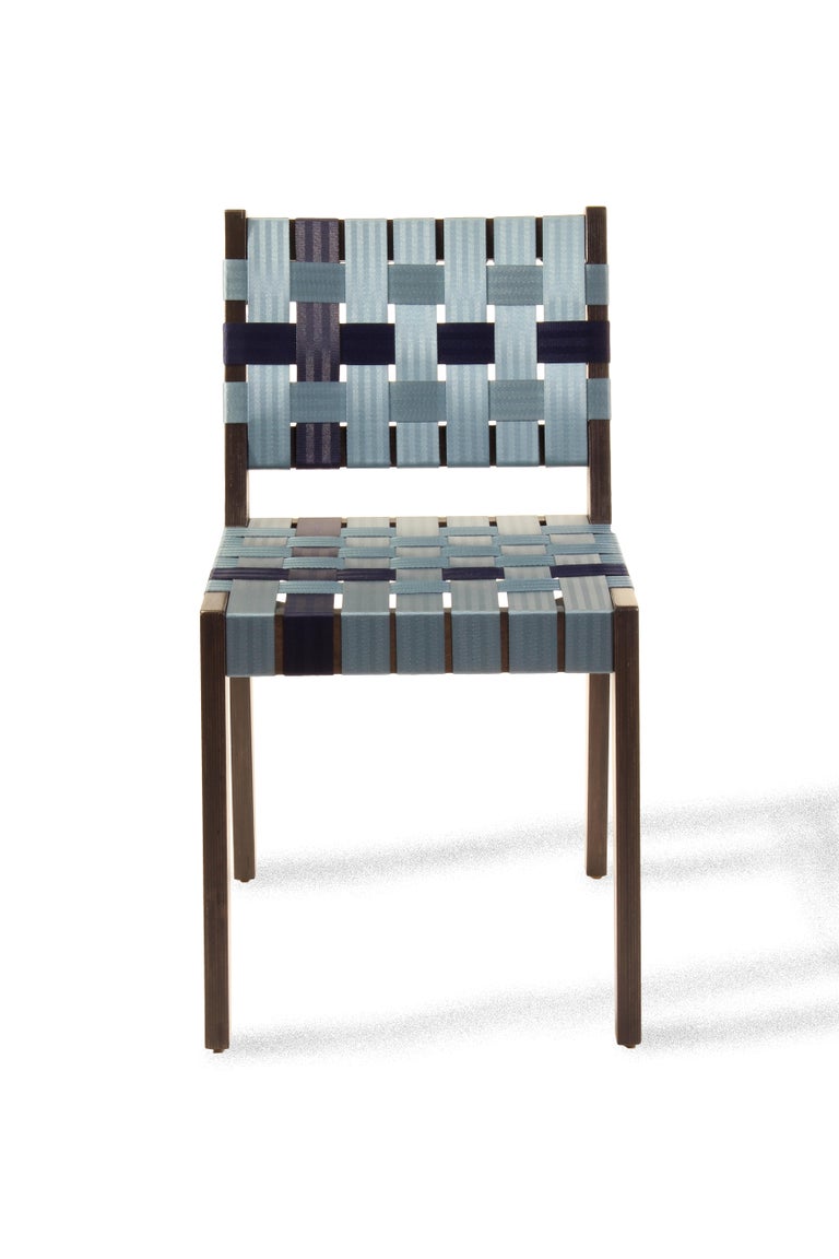 Maple Side Chair in Black Finish with Red Woven Seat and Back by Peter ...