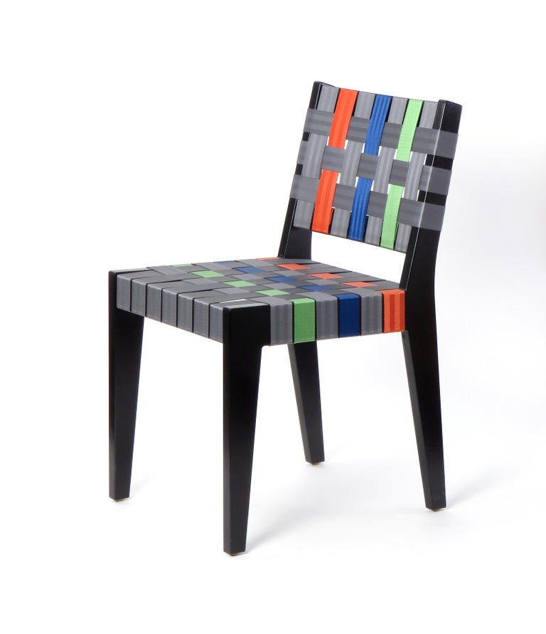 Maple Side Chair In Wenge with Champagne Woven Seat and Back by Peter ...