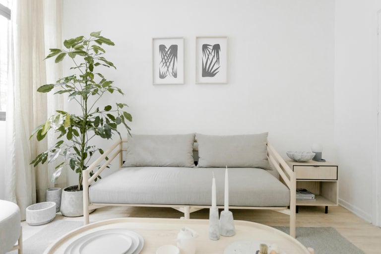 Mar ash wood and upholstery Sofa For Sale at 1stDibs