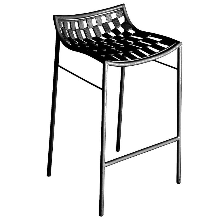 Marambaia Brazilian Contemporary Powder Coated Carbon Steel Stool by ...