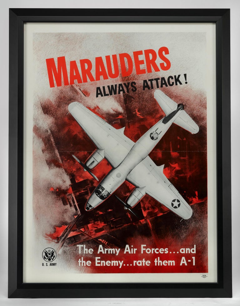 "Marauders Always Attack!" Vintage Wwii Army Air Forces Poster, 1943 ...