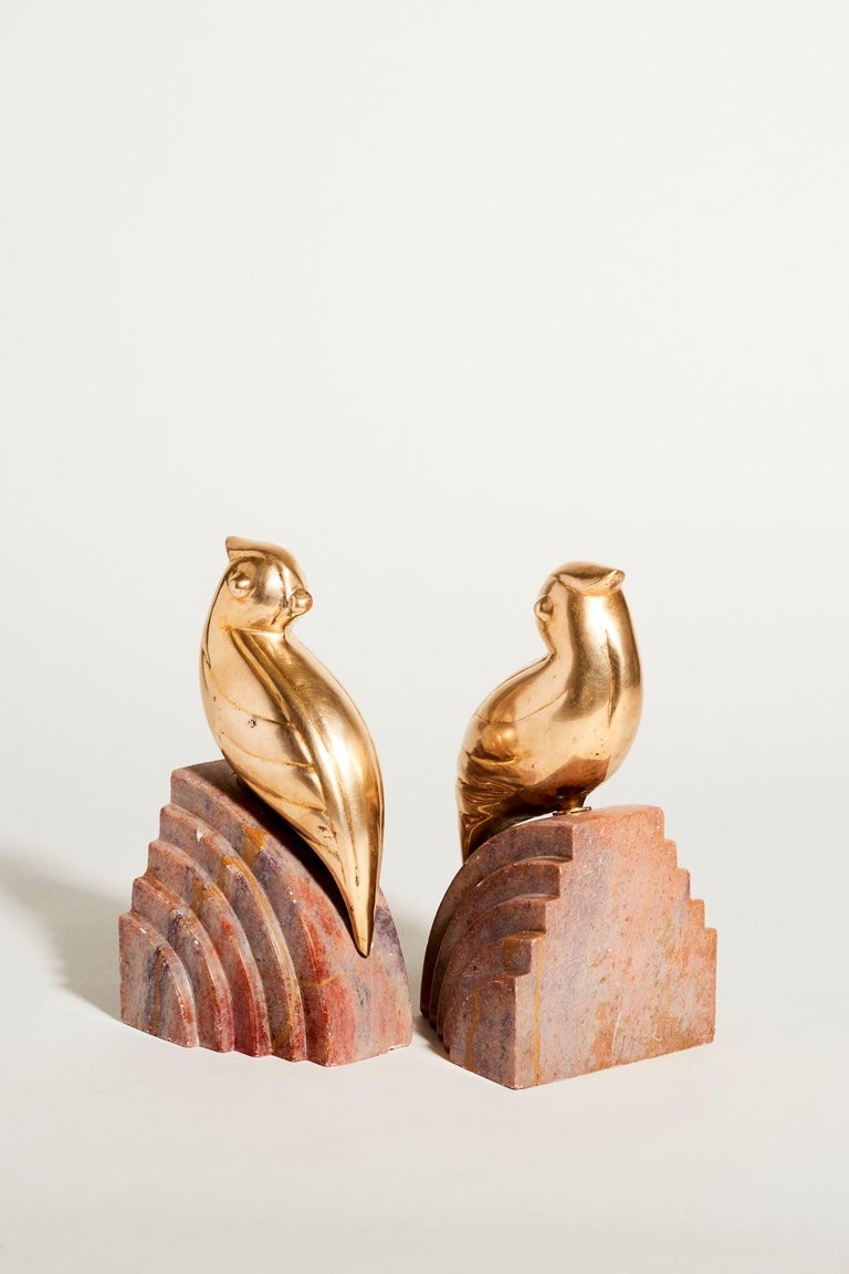 Marble and Brass Art Deco Style Bird Bookends at 1stDibs | brass bird ...
