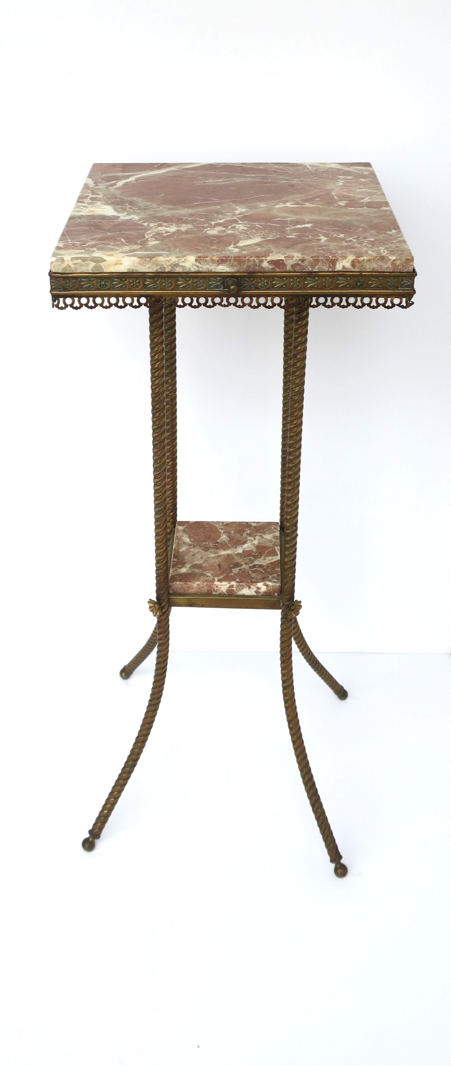 Marble and Brass Pedestal Column For Sale at 1stDibs