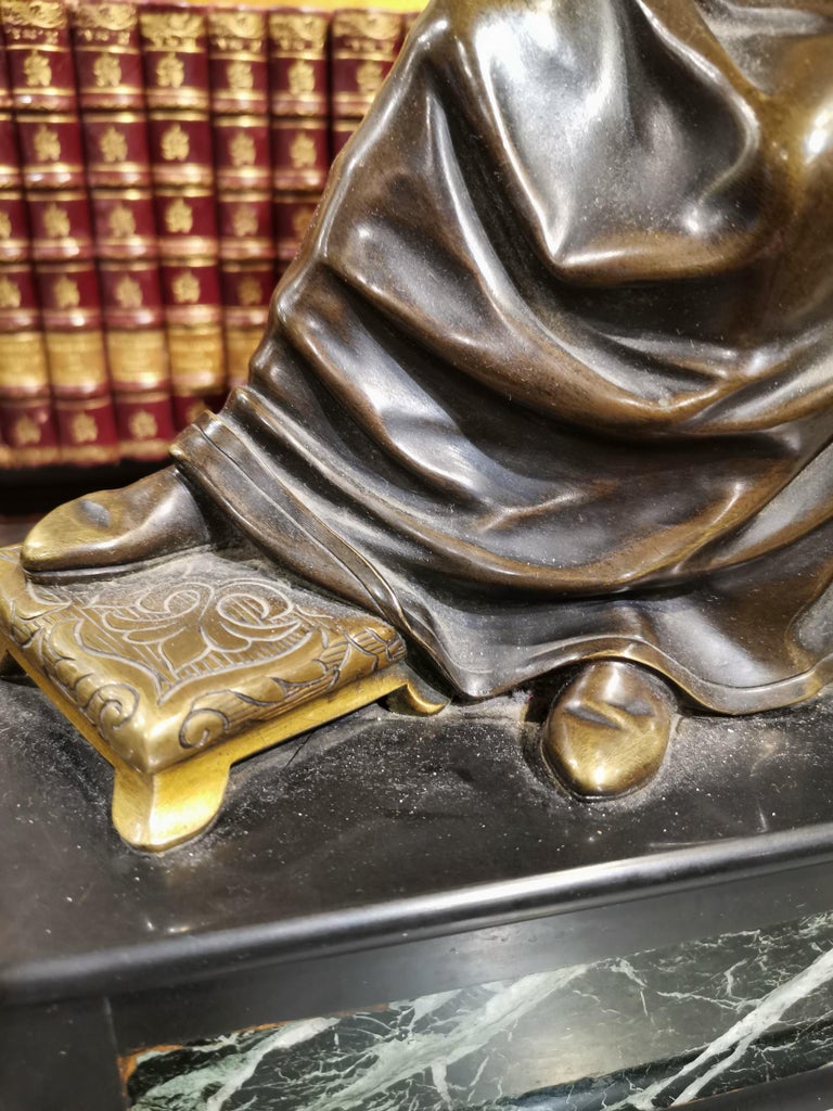 Marble and Bronze Clock with Allegory of Astronomy Representing ...
