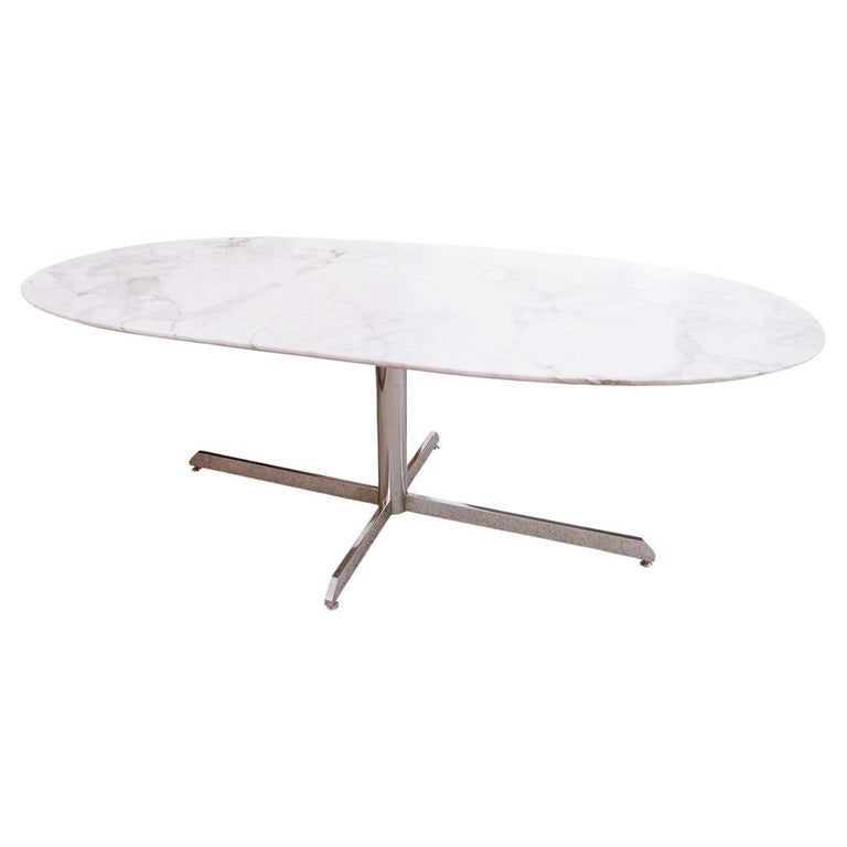 Marble and Chrome Dining Table at 1stDibs