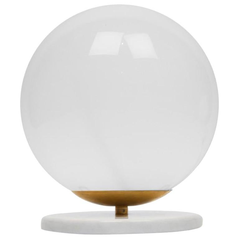 Lampe de table Globe en marbre et verre:: grand modèle En vente sur 1stDibs