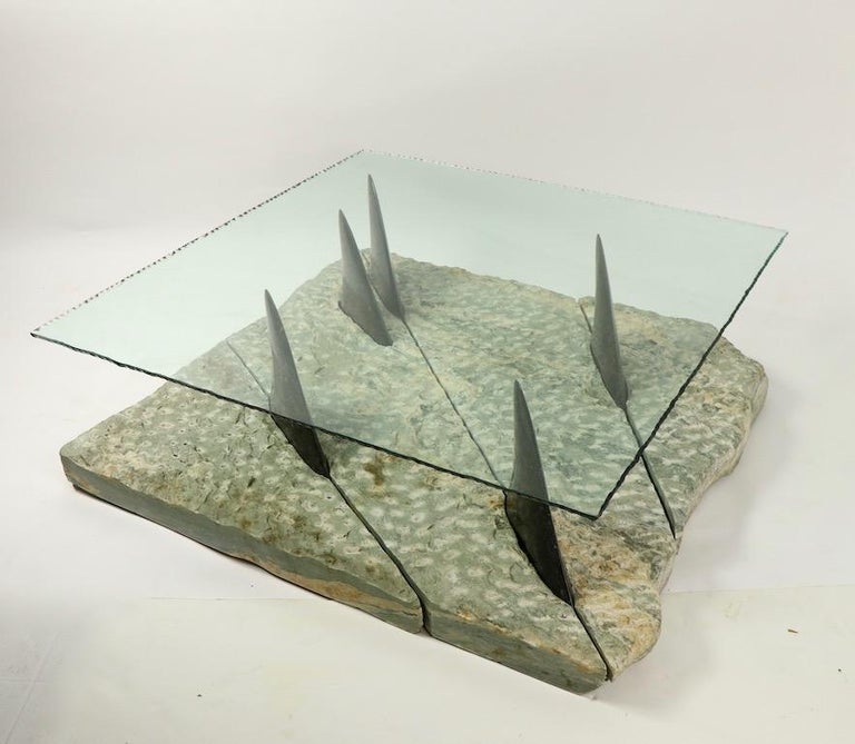 Marble and Glass Shark Fin Table at 1stDibs | shark coffee table, shark ...