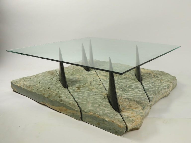 Marble and Glass Shark Fin Table at 1stDibs | shark coffee table, shark ...