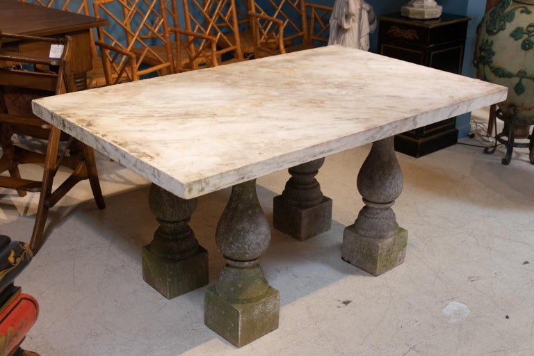 Marble and Limestone Baluster Table For Sale at 1stDibs