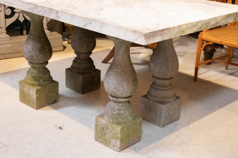 Marble and Limestone Baluster Table For Sale at 1stDibs