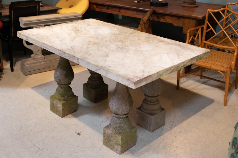 Marble and Limestone Baluster Table For Sale at 1stDibs