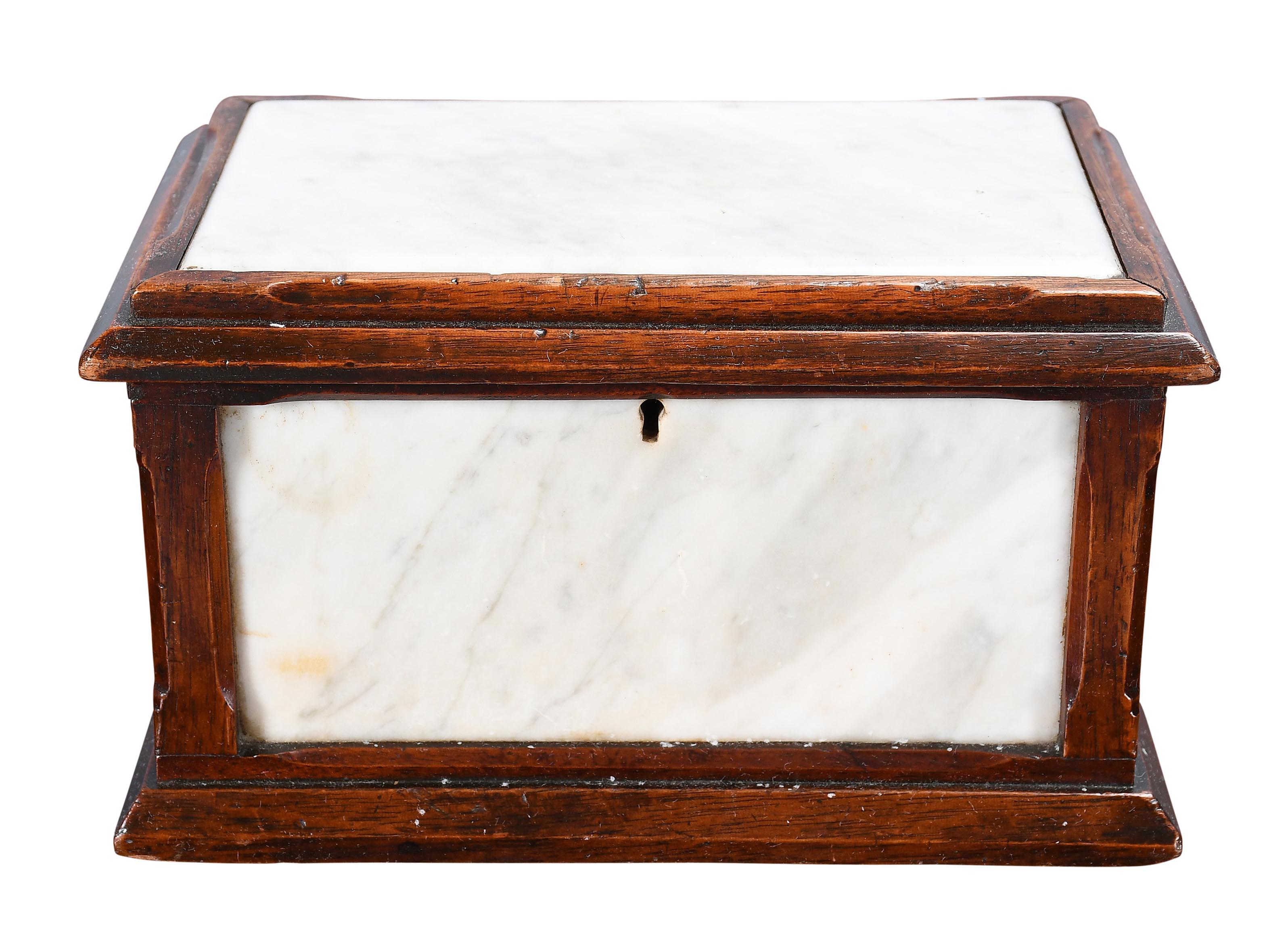 Marble and Mahogany Box For Sale at 1stDibs