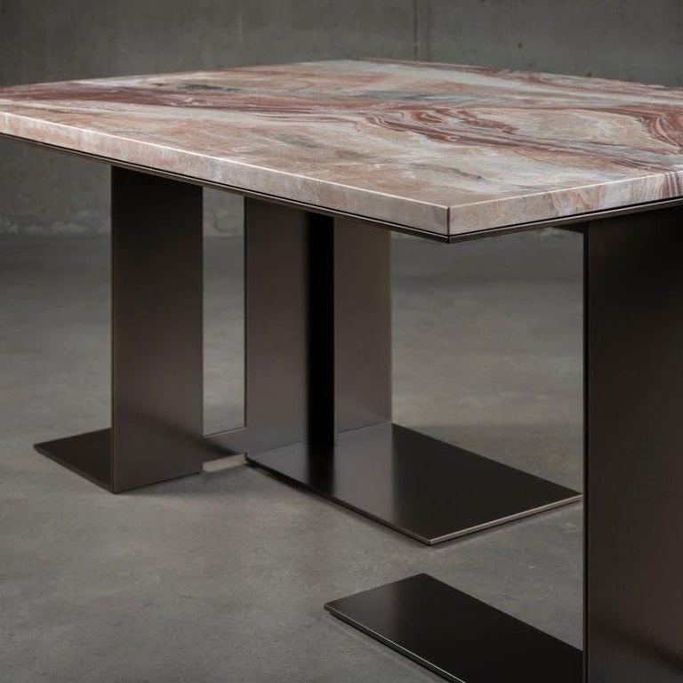 Marble and Metal Coffee Table with Tray For Sale at 1stDibs