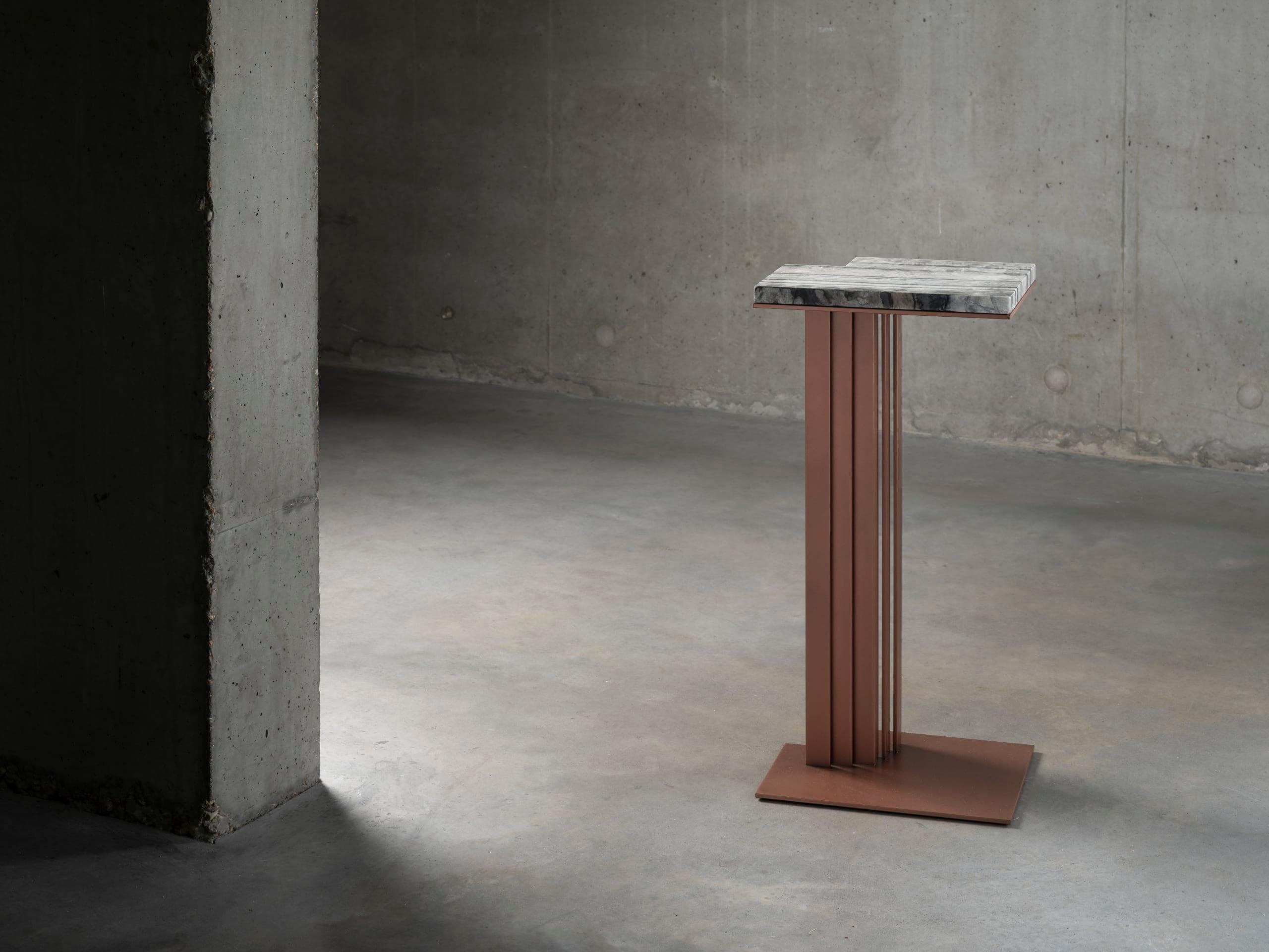 Marble and Metal Martini Table For Sale at 1stDibs