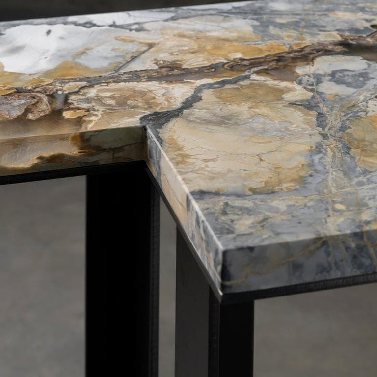 Marble and Metal Martini Table For Sale at 1stDibs