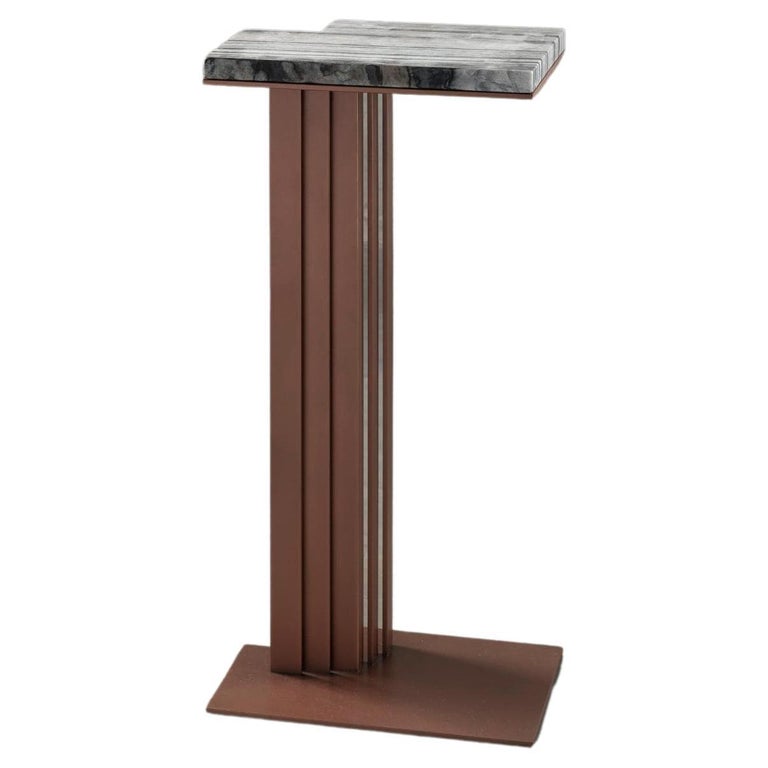 Marble and Metal Martini Table For Sale at 1stDibs