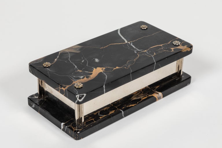 Marble and Nickel Box For Sale at 1stDibs