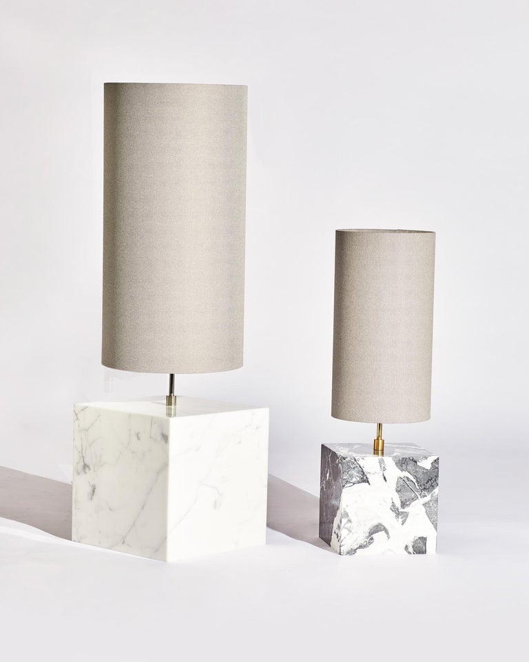 Marble and Recycled Fabric Coexist Table Lamp 'Large' by Slash Objects For Sale at 1stDibs