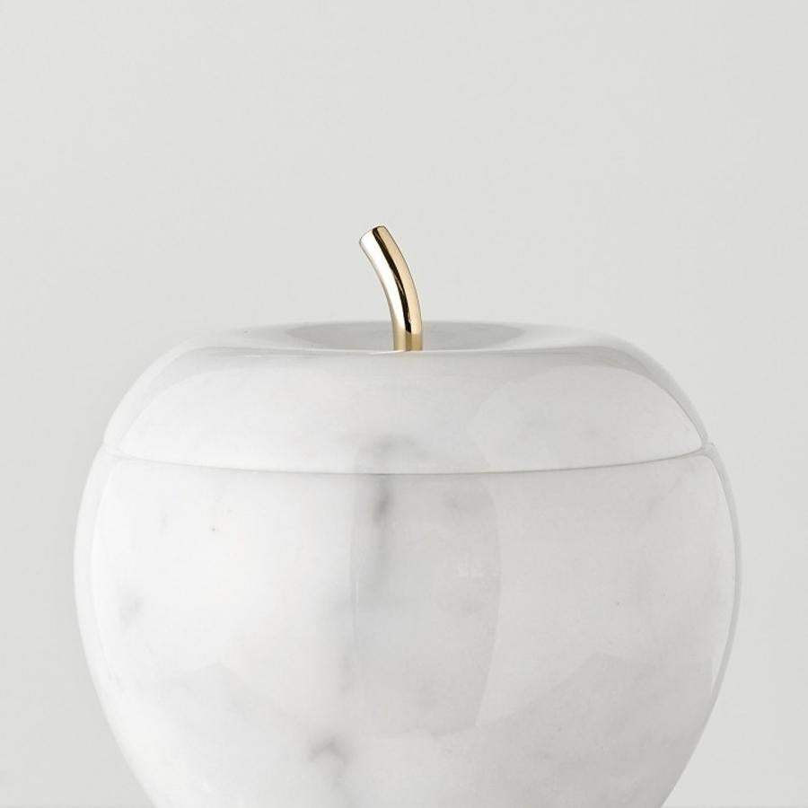 Marble Apple Box in White or Black Marble at 1stDibs | apple marble ...