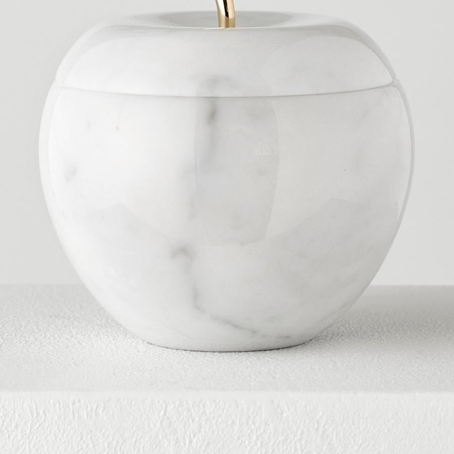 Marble Apple Box in White or Black Marble at 1stDibs | apple marble ...