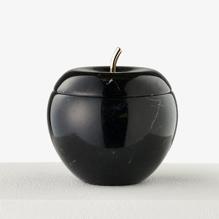 Marble Apple Box in White or Black Marble For Sale at 1stdibs