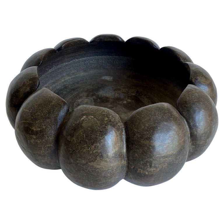 Marble Basin in the Shape of a Chrysanthemum Flower at 1stDibs