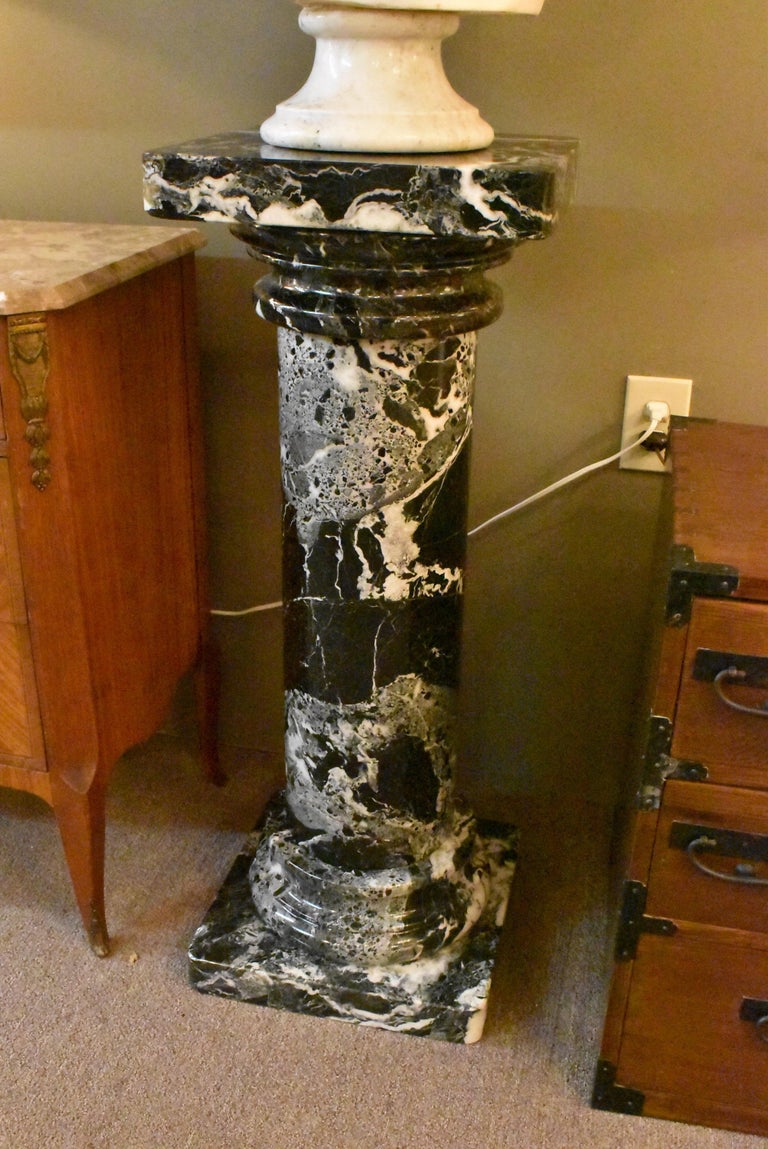 Marble Bust and Pedestal Middle Eastern Man in Turban For Sale at 1stDibs