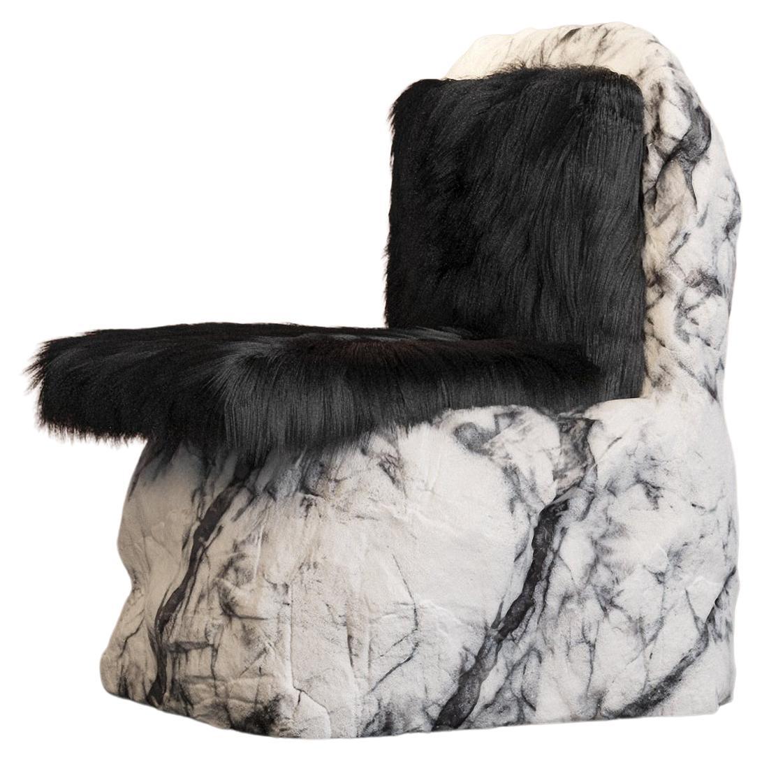 Black Walnut and Pele Tigre Marble Chair For Sale at 1stDibs