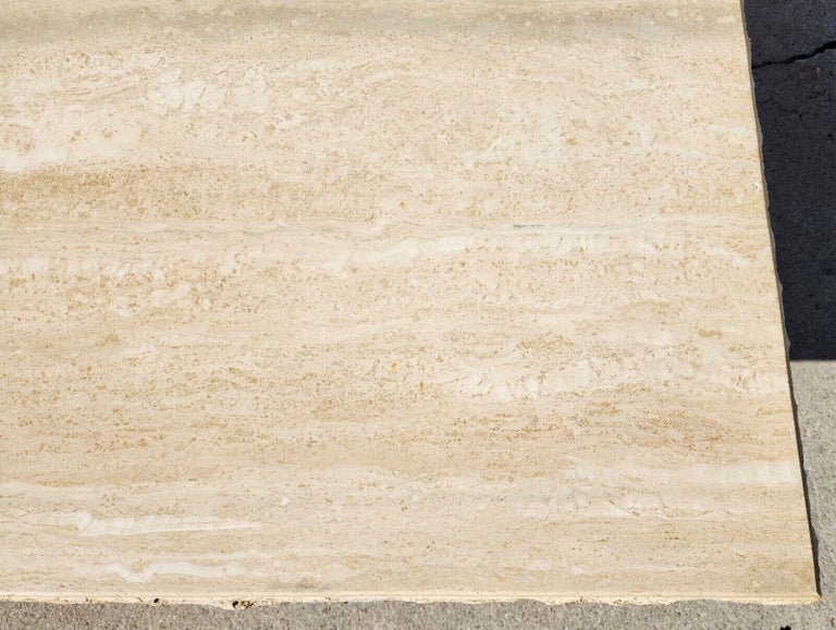 Marble Cocktail Coffee Table Live Edge Travertine 1970s by Stone ...