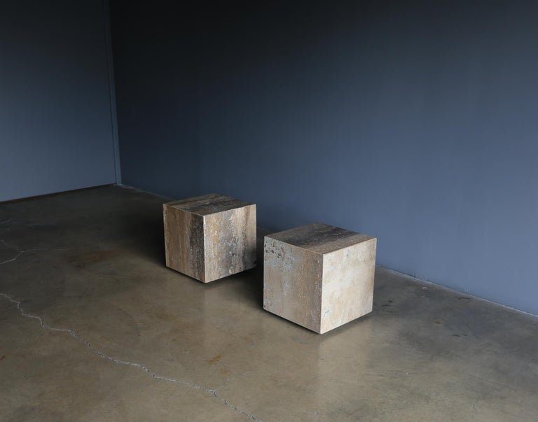 Marble Cube Tables, circa 1980 at 1stDibs