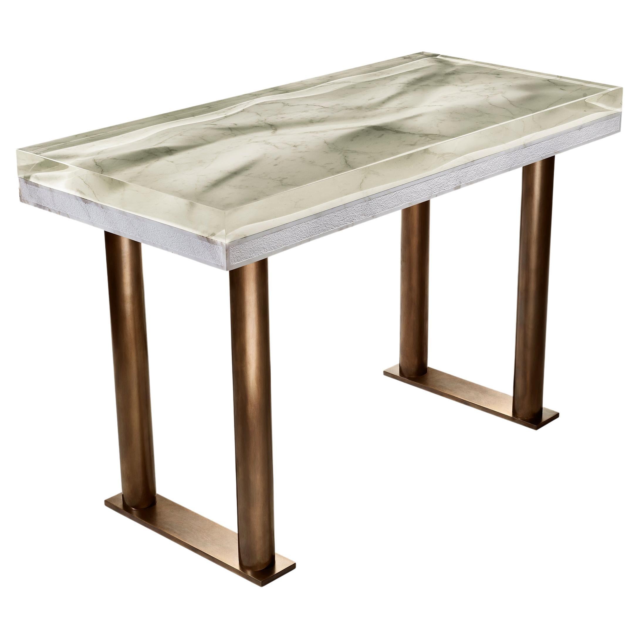 Hollywood Regency Faux Marble Desk For Sale at 1stDibs