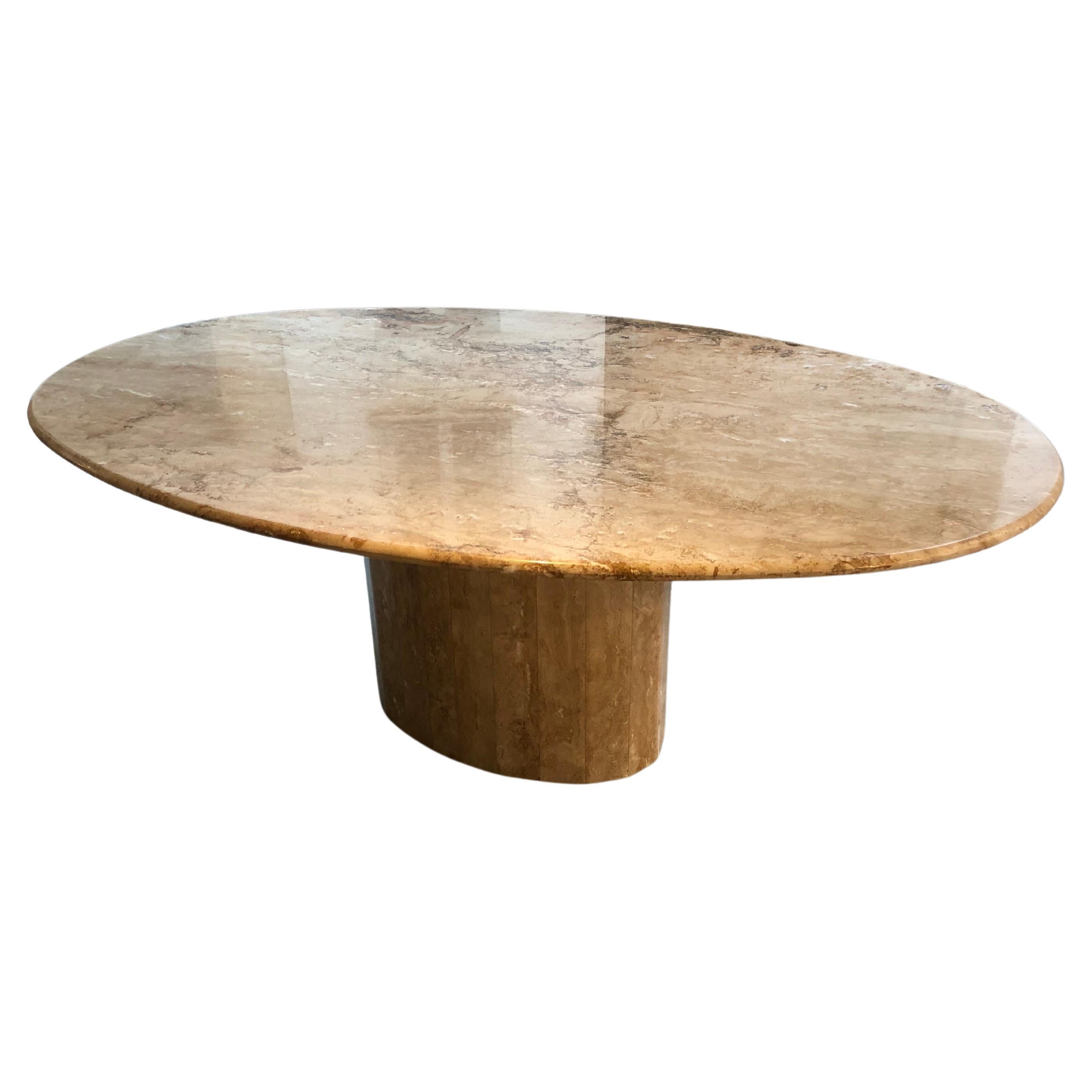 Large Vintage Round Red Marble Dining Table 1970s at 1stDibs