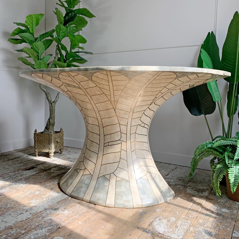 Marble Feather Console Table by Maitland Smith, 1980's For Sale at 1stDibs
