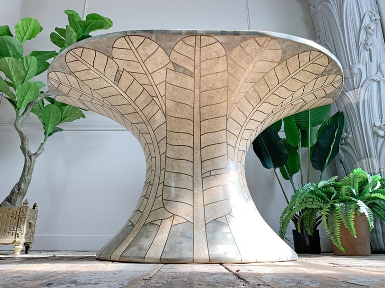 Marble Feather Console Table by Maitland Smith, 1980's For Sale at 1stDibs