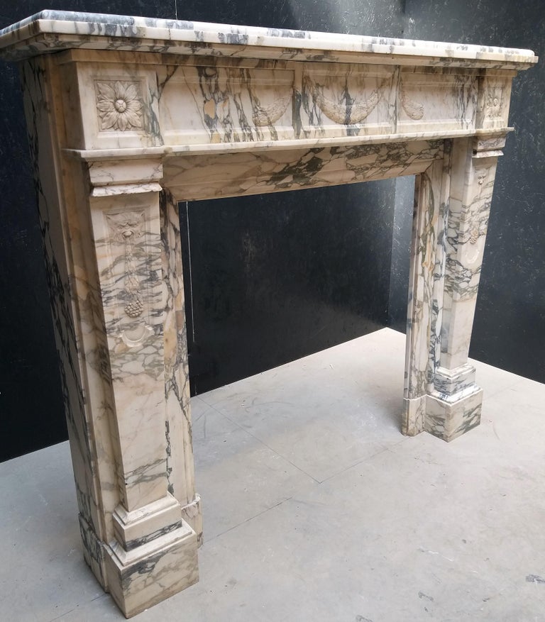 FIREPLACE, marble Brècie Serravezza, Exceptional For Sale at 1stDibs