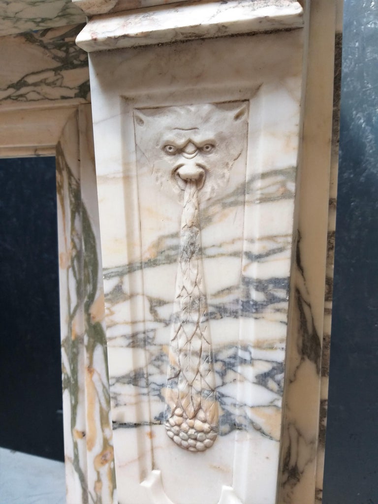 FIREPLACE, marble Brècie Serravezza, Exceptional For Sale at 1stDibs