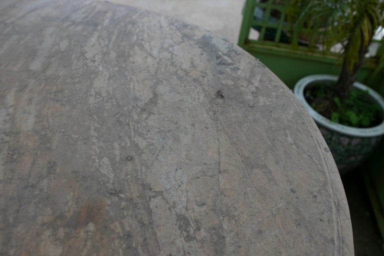 Marble Garden Table with Rose Portuguese Marble Top and Stone Base with ...