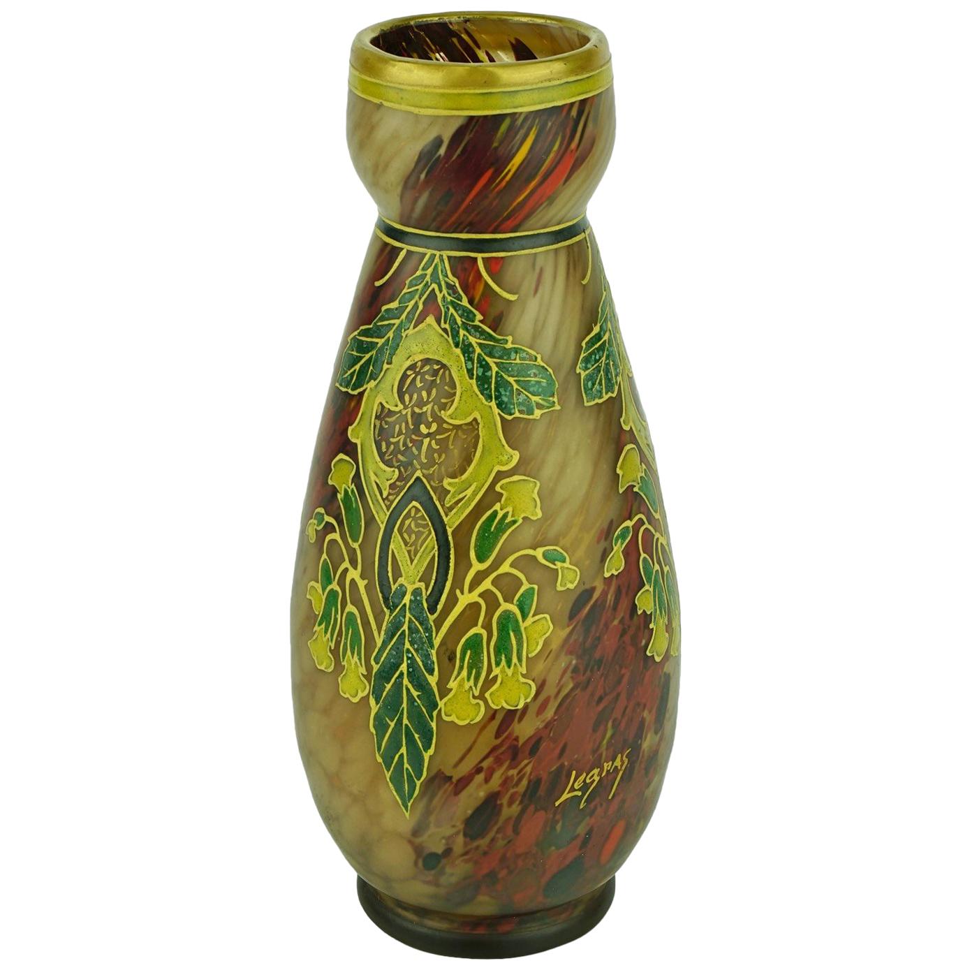 Marble Glass Legras Vase from the “Arab Style” Collection, 1890 For ...