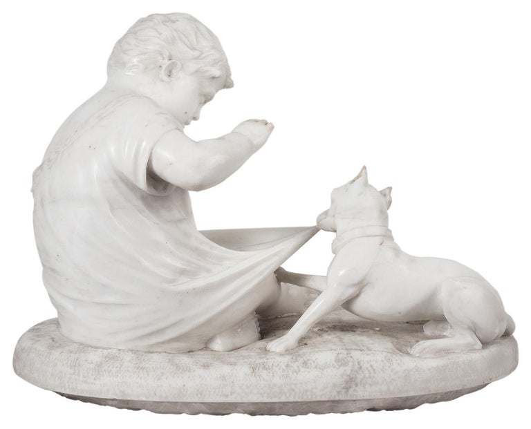 Marble Group of Child Playing with a Puppy, After Joseph Gott, 1786 ...
