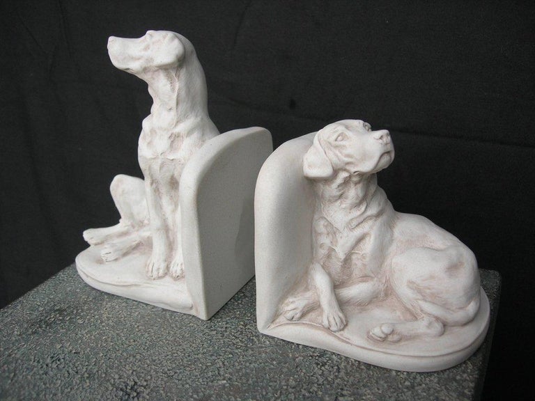 Marble Hunting Dog Bookends, 20th Century For Sale at 1stDibs