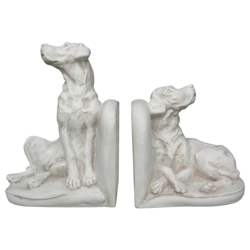 Marble Hunting Dog Bookends, 20th Century For Sale at 1stDibs